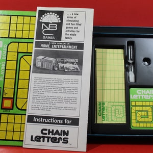 Chain Letters Game Vintage 1970 Hasbro Bookcase Game / NBC Games / Word ...