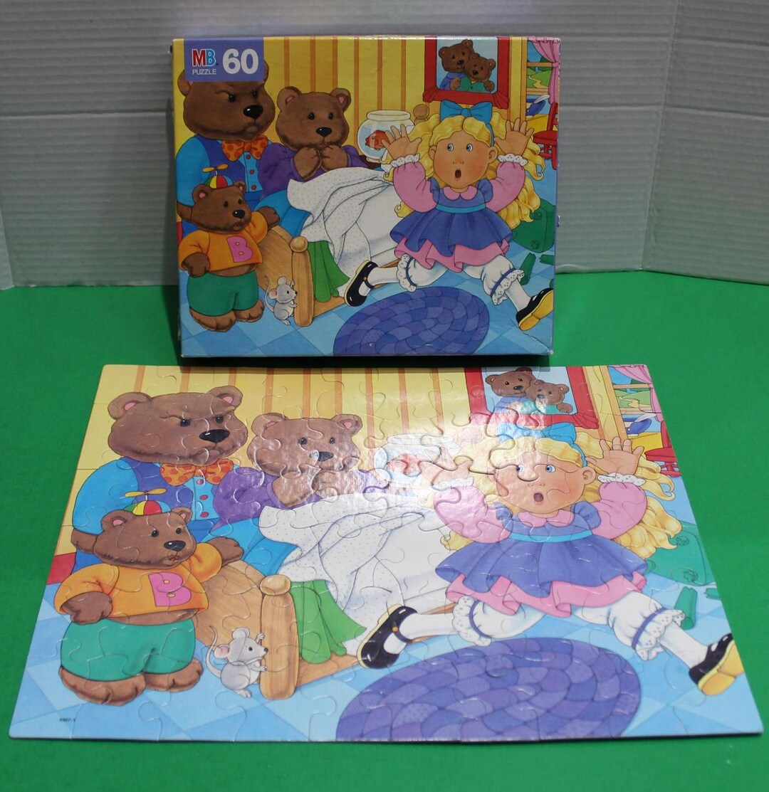 Vintage Storybook Puzzle Goldilocks & the Three Bears - Milton Bradley ...