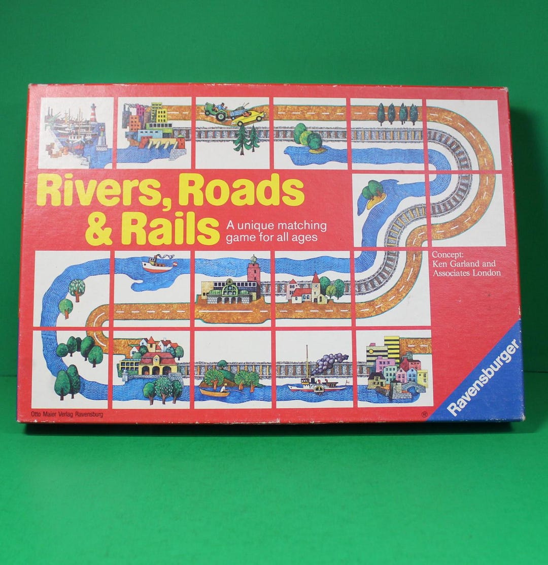 Rivers, Roads & Rails A Unique Matching Game Vintage 1989 Ravensburger ...