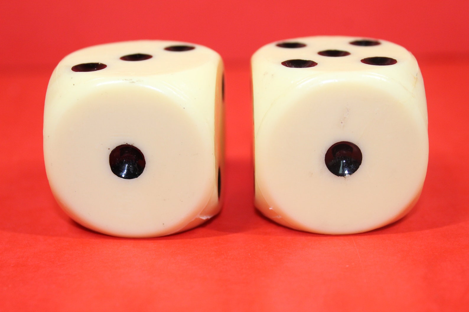 Vintage Large Dice ~ Oversized Black and off White Pair of Dice Made in ...