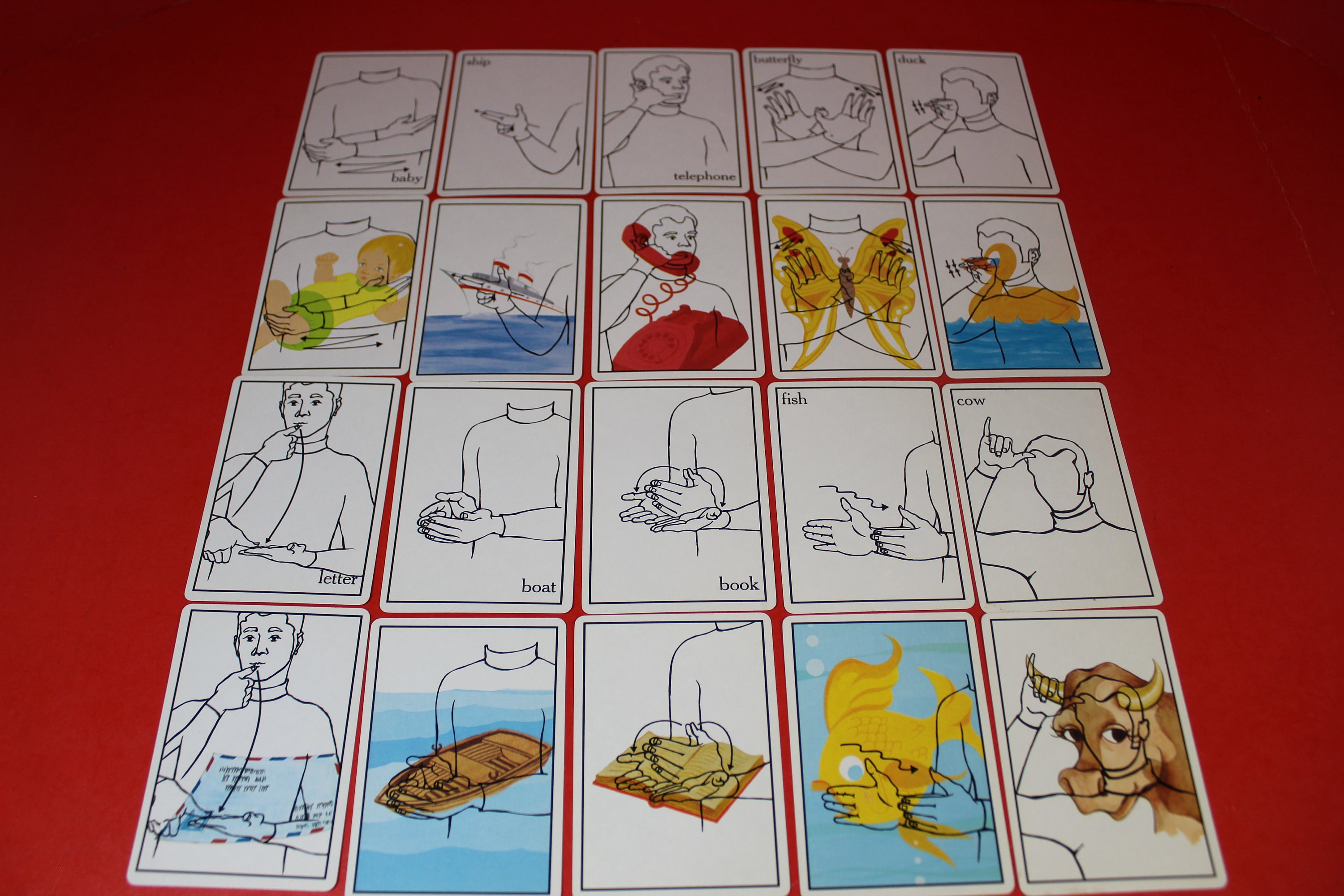Children's Sign Language Playing Cards by Shirley Hoemann Vintage 1973 ...