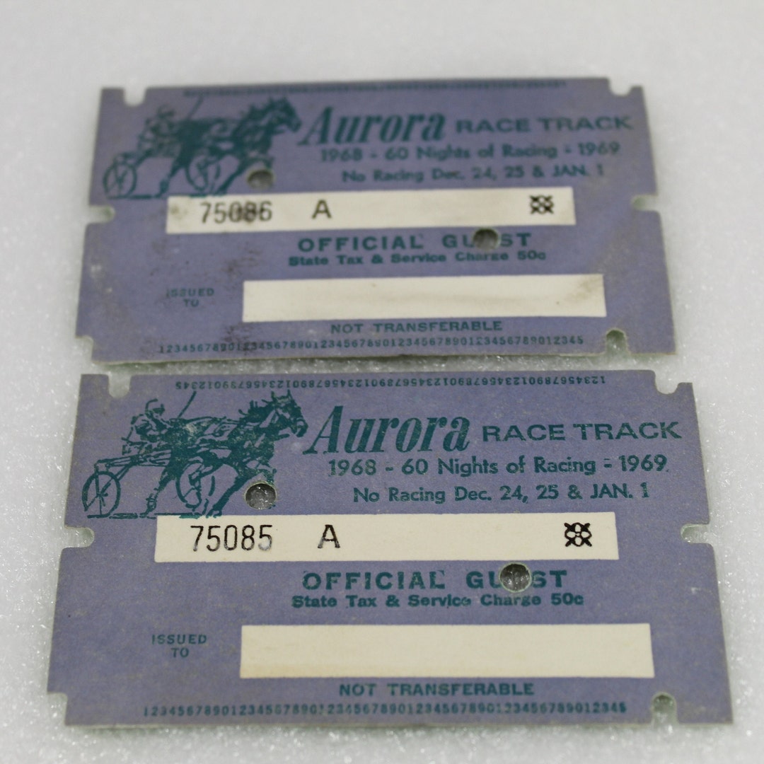 Vintage Chicago Memorabilia - 2 Aurora Race Track Official Guest Passes ...