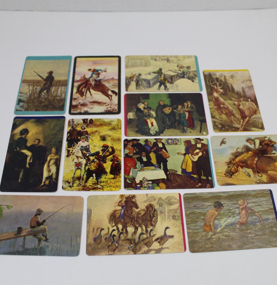 Vintage Swap Card Lot of 12 Assorted Cards With Blank Backs / Ephemera ...