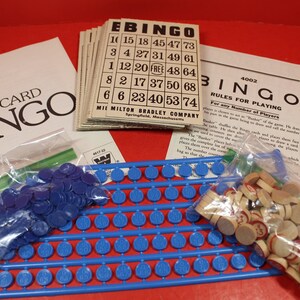 Vintage Deluxe Edition Bingo Game Set by Milton Bradley / Genuine Wood ...