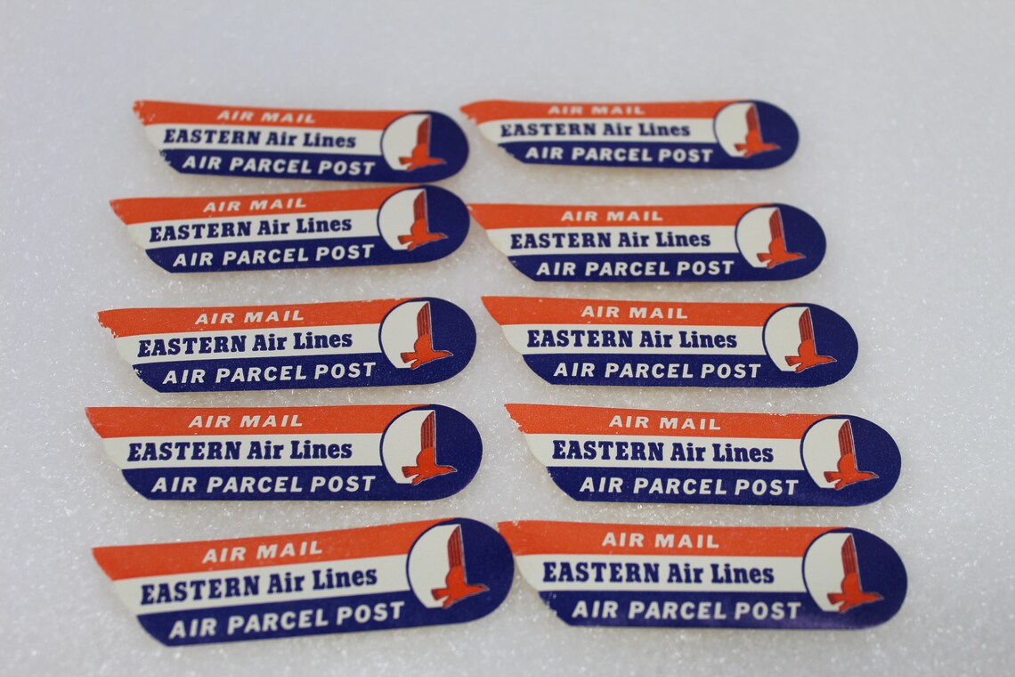 Eastern Air Lines Vintage Lot, Postcards, Luggage Label Decals, Air ...