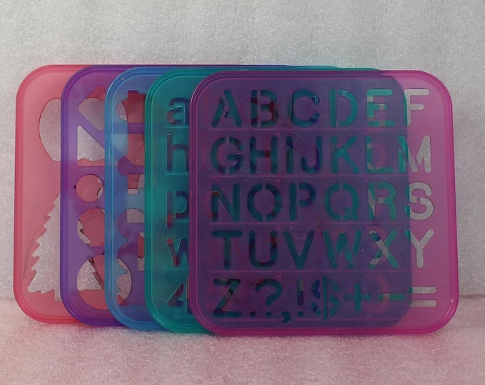 Vintage Tupperware Stencil Art Set of 5 Tuppertoys 1987 / ABC'S, Shapes ...