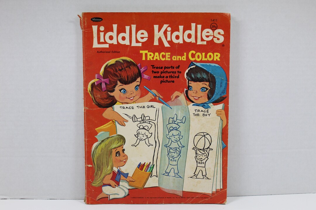 Liddle Kiddles Trace and Color Picture Book Vintage 1968 Mattel Whitman ...