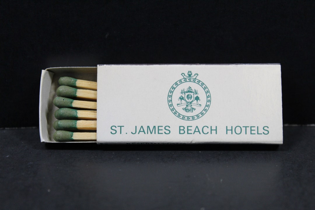 Vintage Match Box St. James Beach Hotels in Barbados / Wooden Matches ...