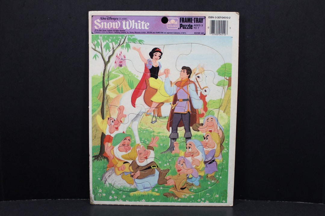 Snow White Frame Tray Puzzle / Vintage Walt Disney Snow White and the ...