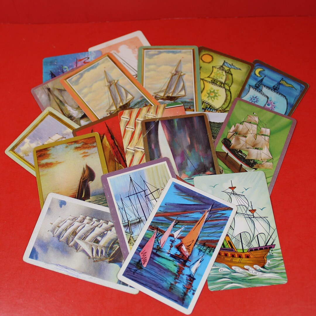 Vtg Swap Cards 18 Assorted Swap Playing Cards Sailing Ship, Sail Boats ...