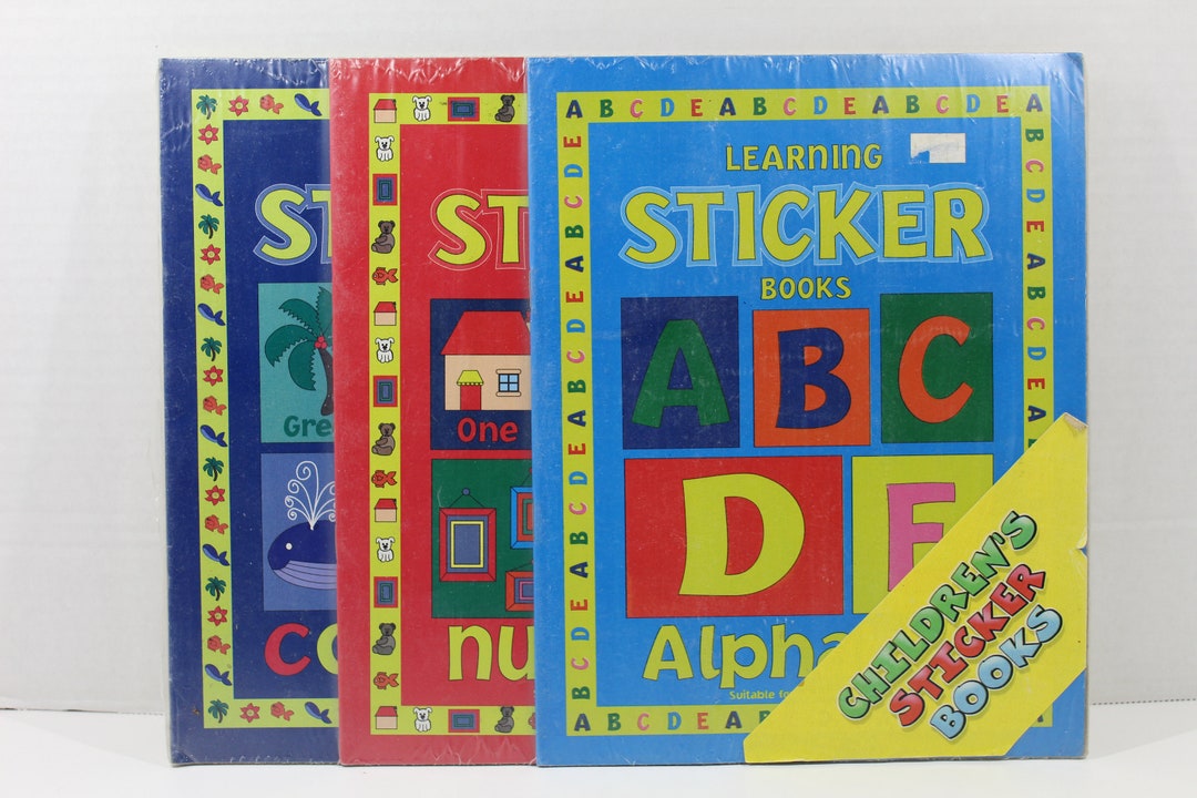 Children's Learning Sticker Books Vintage 1999 Pack of 3 - Abc's ...