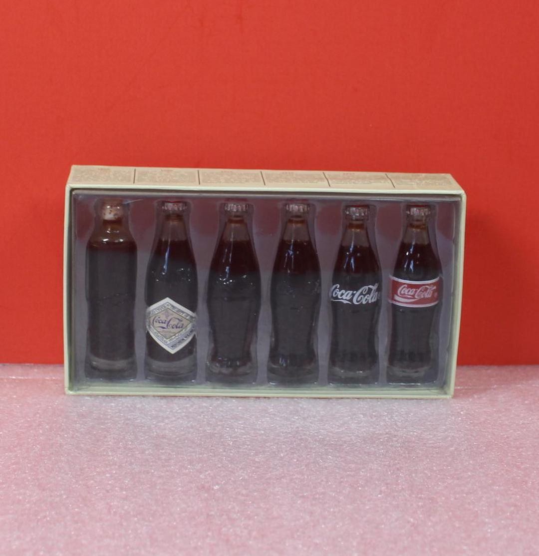 Coca-cola "evolution of the Coca-cola Contour Bottle" Set of 6 Mini ...