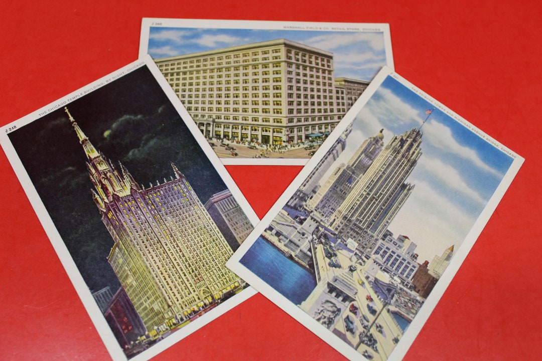 Chicago Vintage Postcard Lot of 3 / Illinois / Marshall Field, Tribune ...