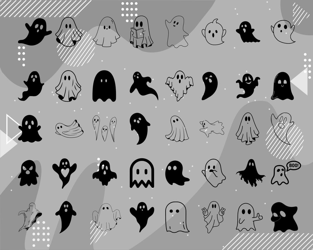 Cute Ghosts Bundle SVG, Spooky Ghost, Halloween Svg, Ghost Bundle Svg ...