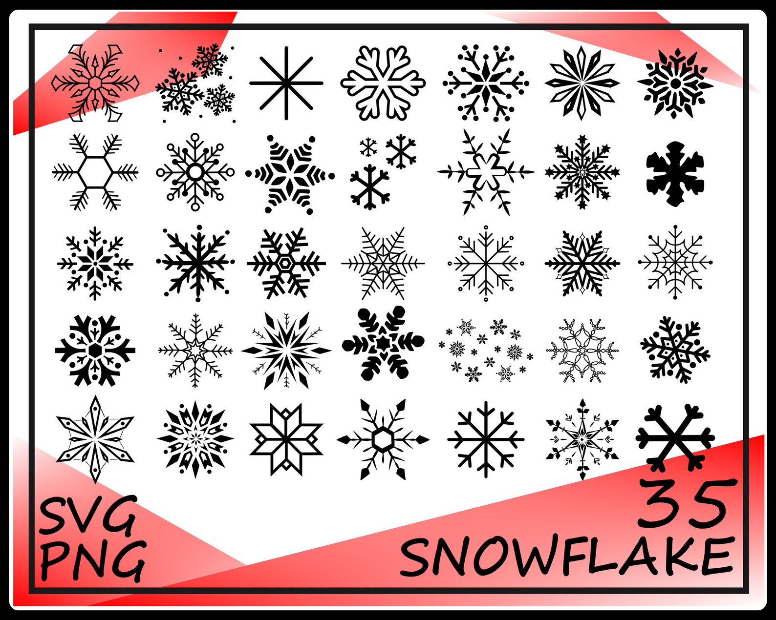 Snowflake Svg Snowflakes Svg Bundleflake Winter Svg | Etsy