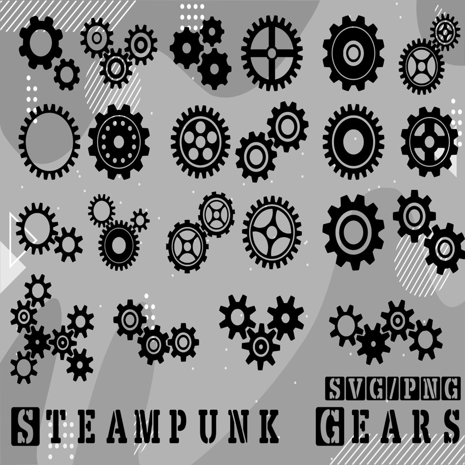 22 Gears Svg Steampunk Svg, Gears Clipart, Steampunk Gears Svg, Gears ...