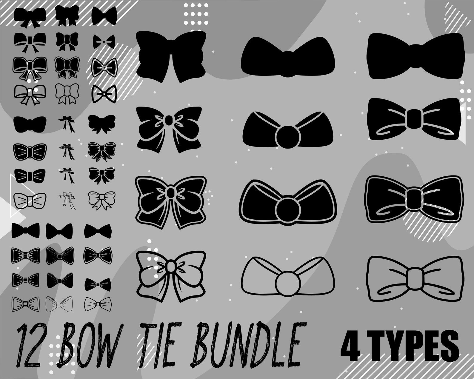 Bow Tie SVG | Bow Ties Cut File, Ribbon Tie, Bow Tie Bundle SVG File ...