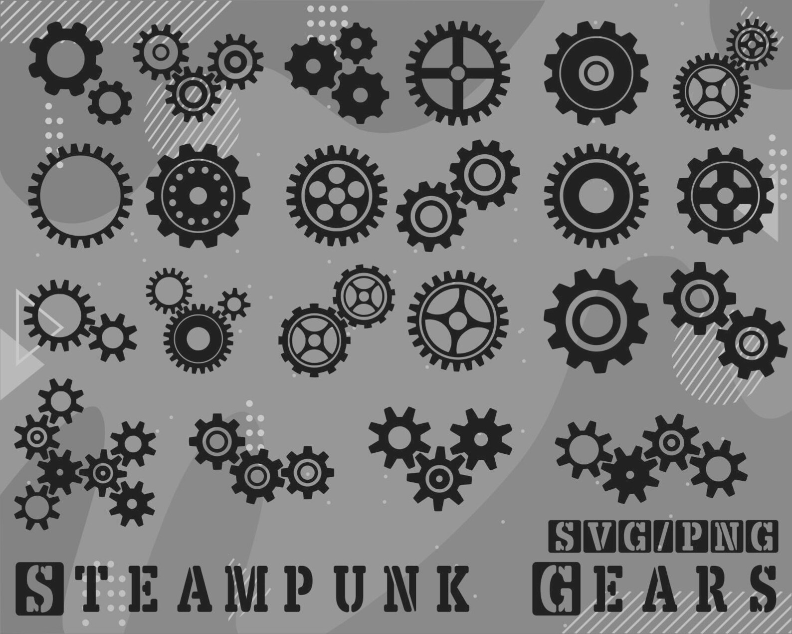 22 Gears Svg | Steampunk Svg, Gears Clipart, Steampunk Gears Svg, Gears ...