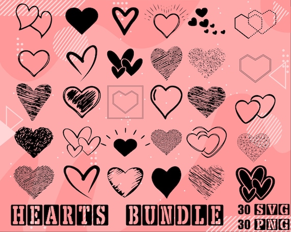 Hearts Svg Bundle Hearts Svg Hearts Png 300 Dpi Transparent - Etsy