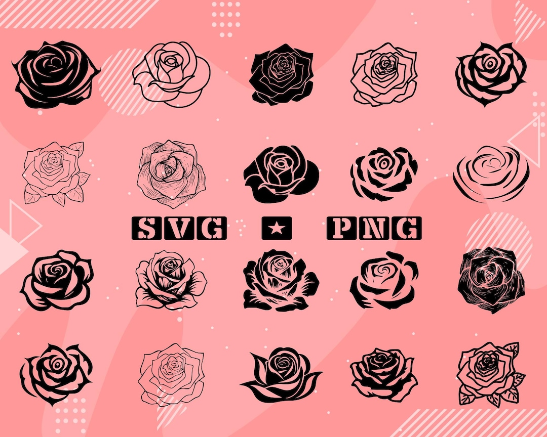 Roses SVG File, Roses PNG File, Floral SVG File, Floral Cut File, Roses ...