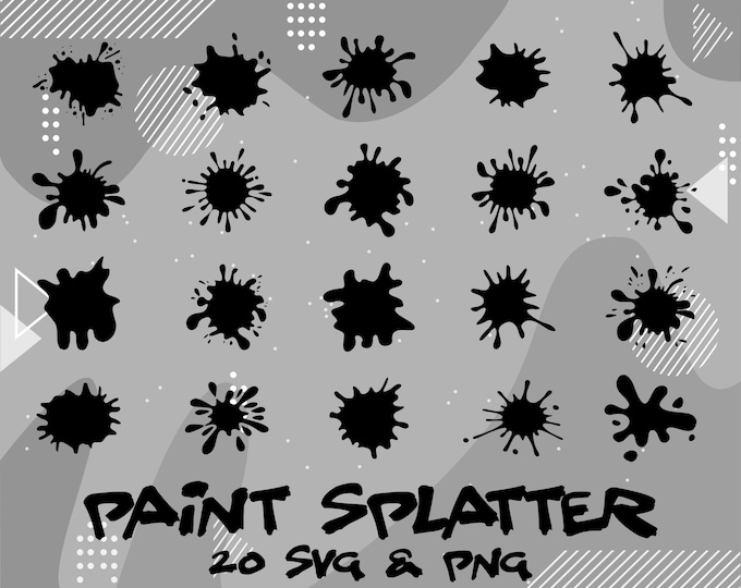 Ink Splatter Vector Clipart Set 1 / Outline & Stamp Graphic / Paint ...