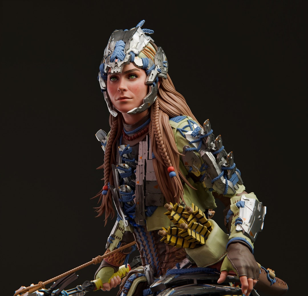 Aloy_horizont_zero_dawnfan_art / Resin Scale Model for Assembling and ...