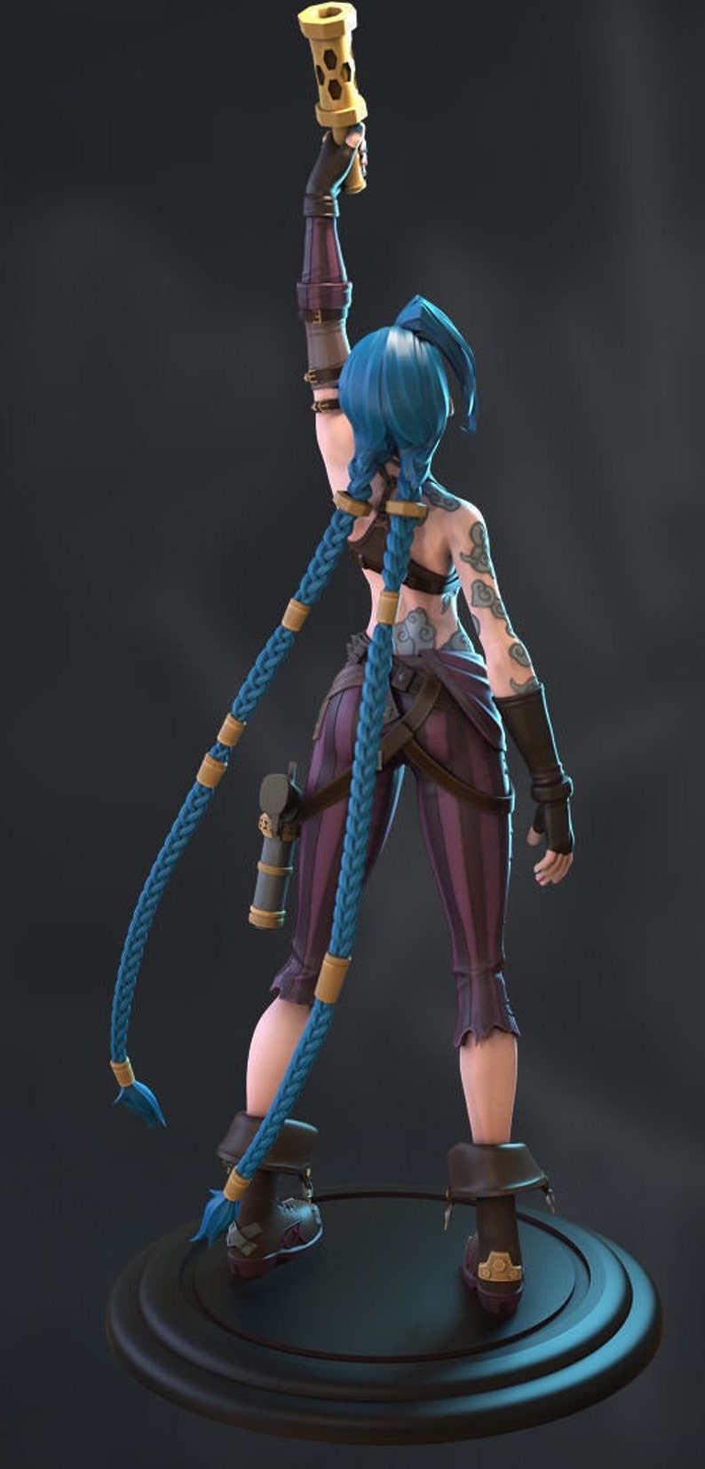 Jinx_league _of_legends_fan_art/ ABS Resin Sculpture Unpainted or Fully ...