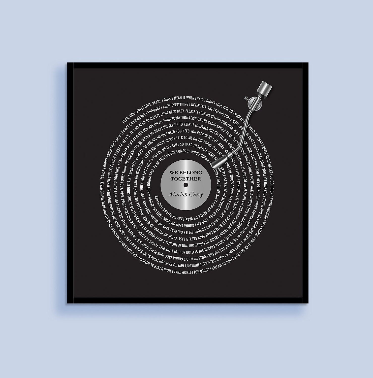 Framed Song Lyrics Canvas Personalized Gift Our Song Plaque Valentines ...