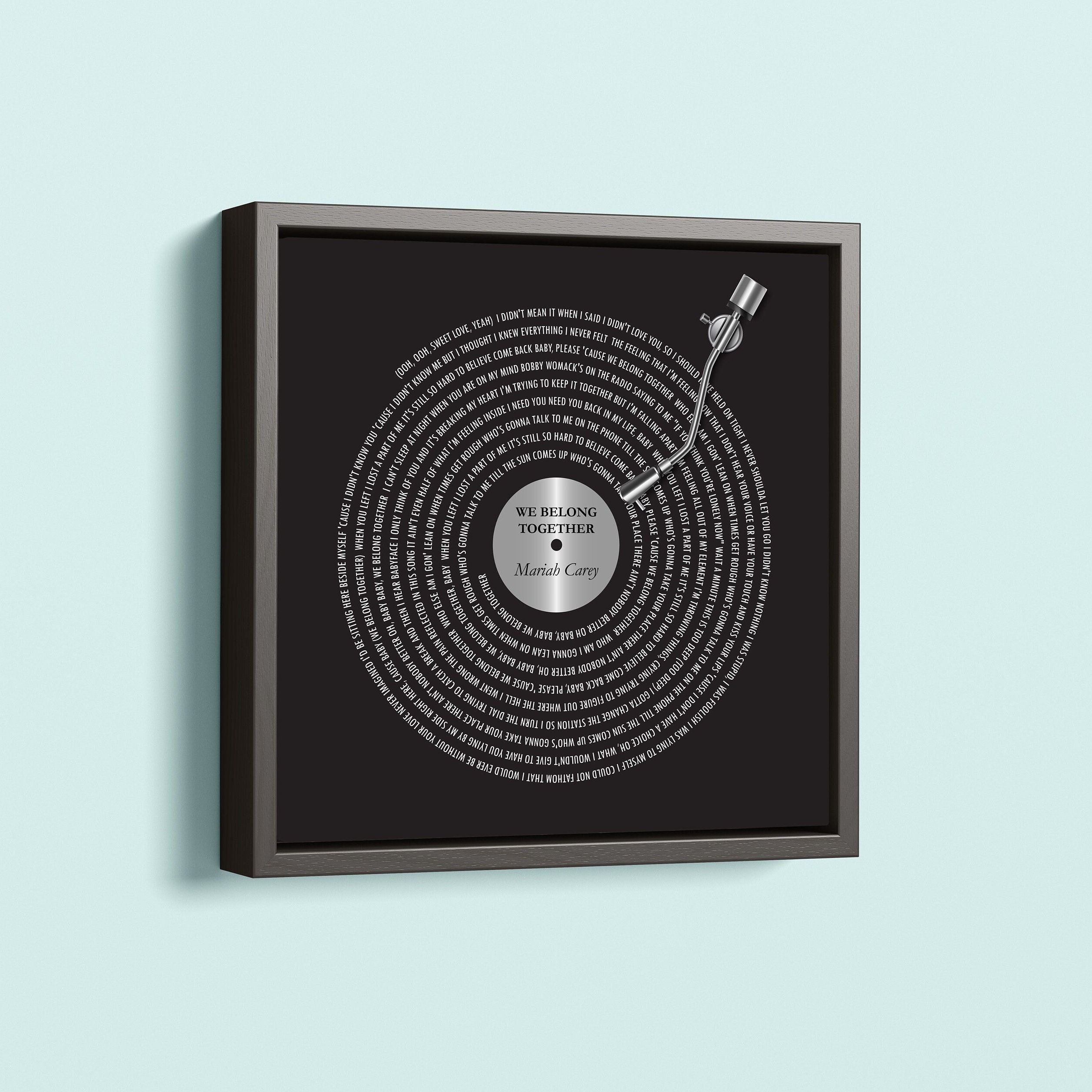 Framed Song Lyrics Canvas Personalized Gift Our Song Plaque Valentines ...