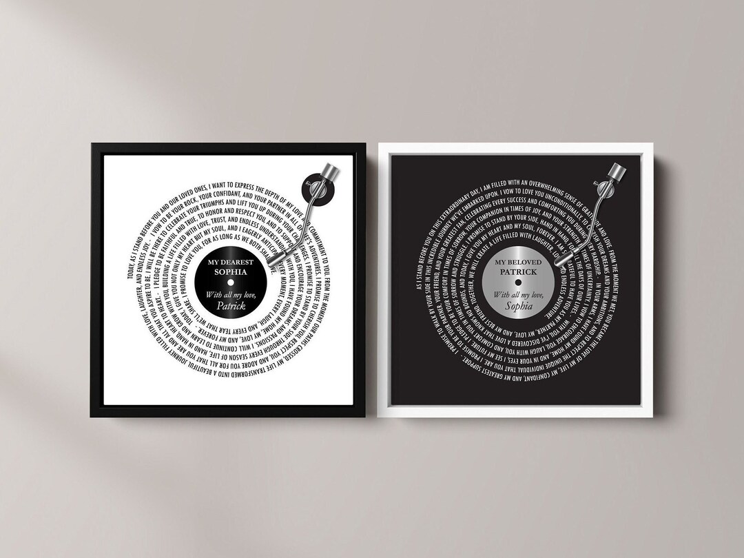 Wedding Vows Wall Art Set of Two Personalized Vows Print for Wedding or ...