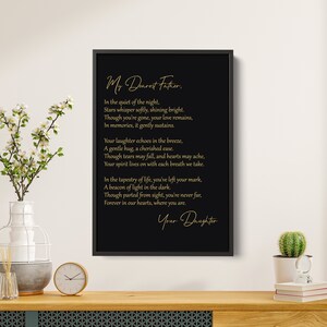 In Memory Poem Canvas Print - Custom Tribute Wall Art - Bereavement ...