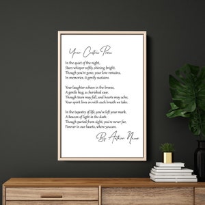 In Memory Poem Canvas Print - Custom Tribute Wall Art - Bereavement ...