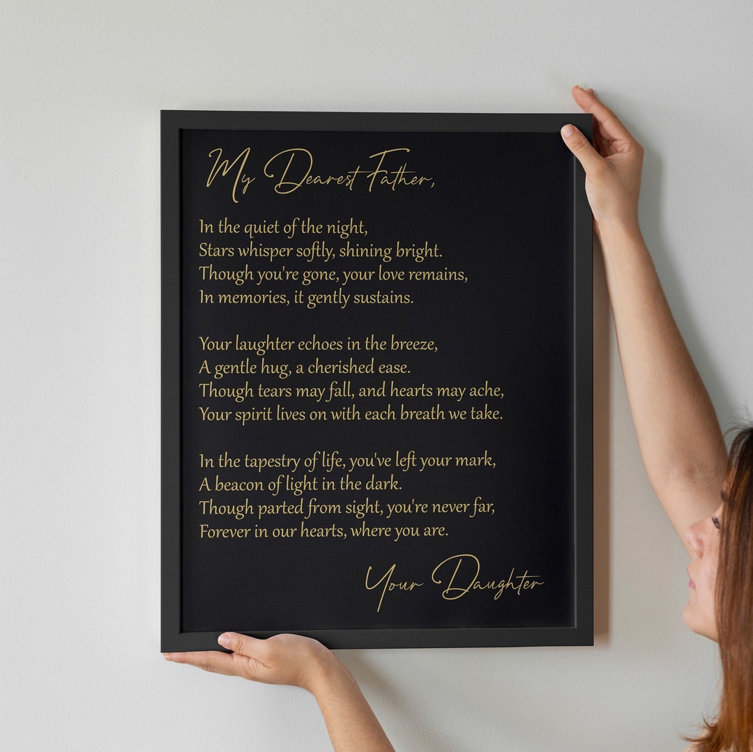 In Memory Poem Canvas Print - Custom Tribute Wall Art - Bereavement ...