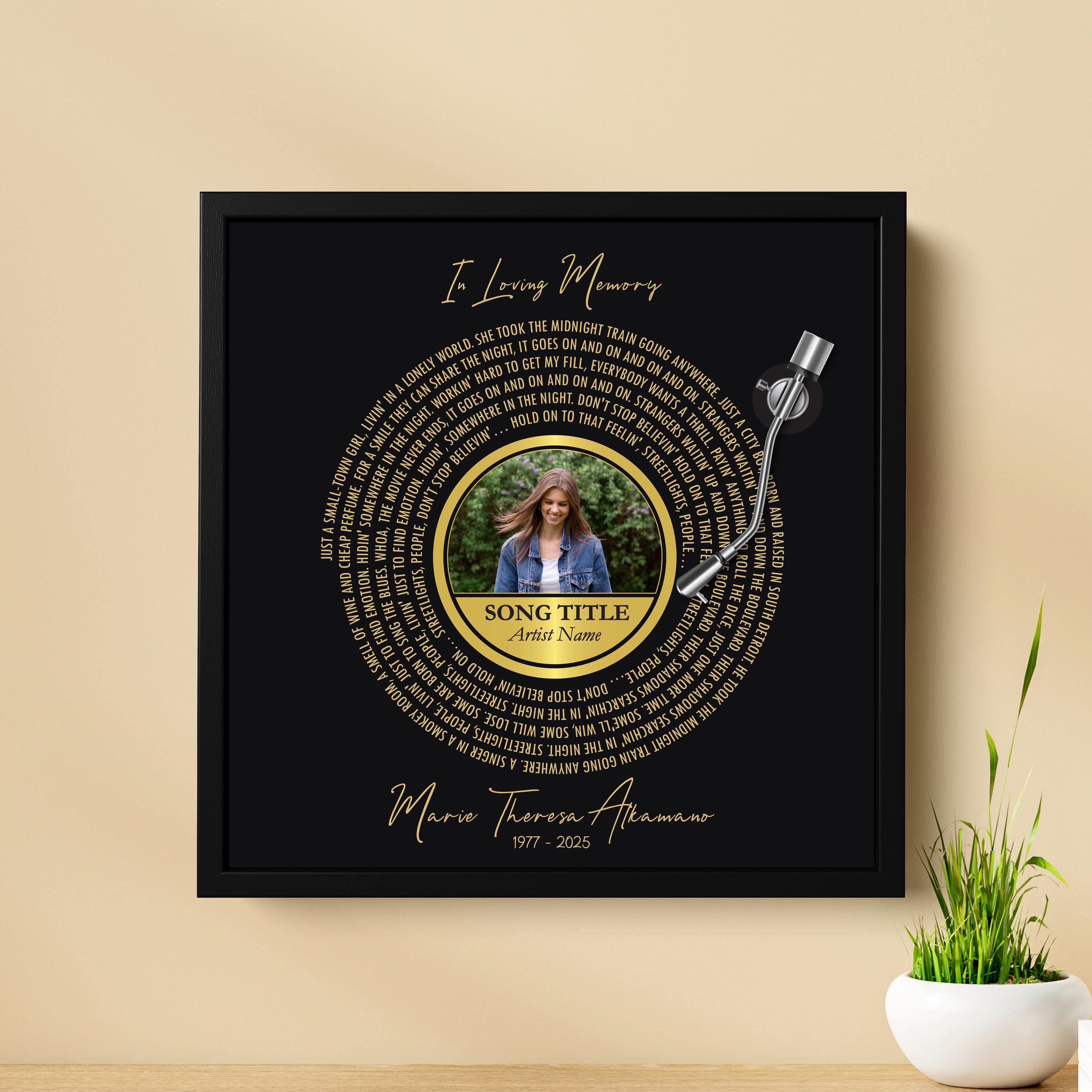 Custom Memorial Canvas With Photo & Song Lyrics | Personalized Sympathy ...