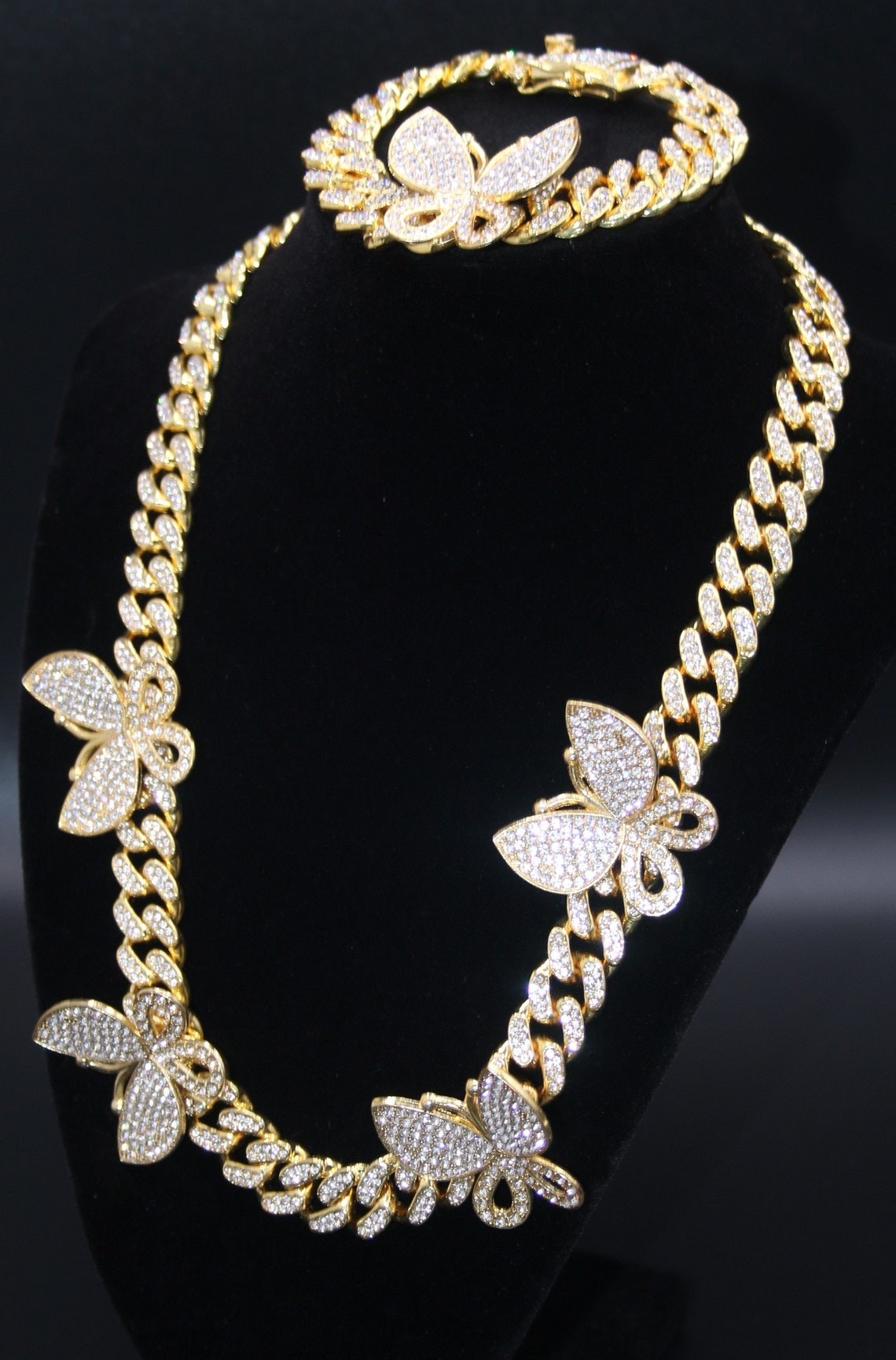 20 Inch Hip Hop Butterfly Cuban Link Chain Necklace - Etsy