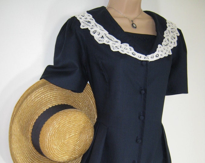 LAURA ASHLEY Vintage Colonial Edwardian Style Battenberg Lace Collar ...