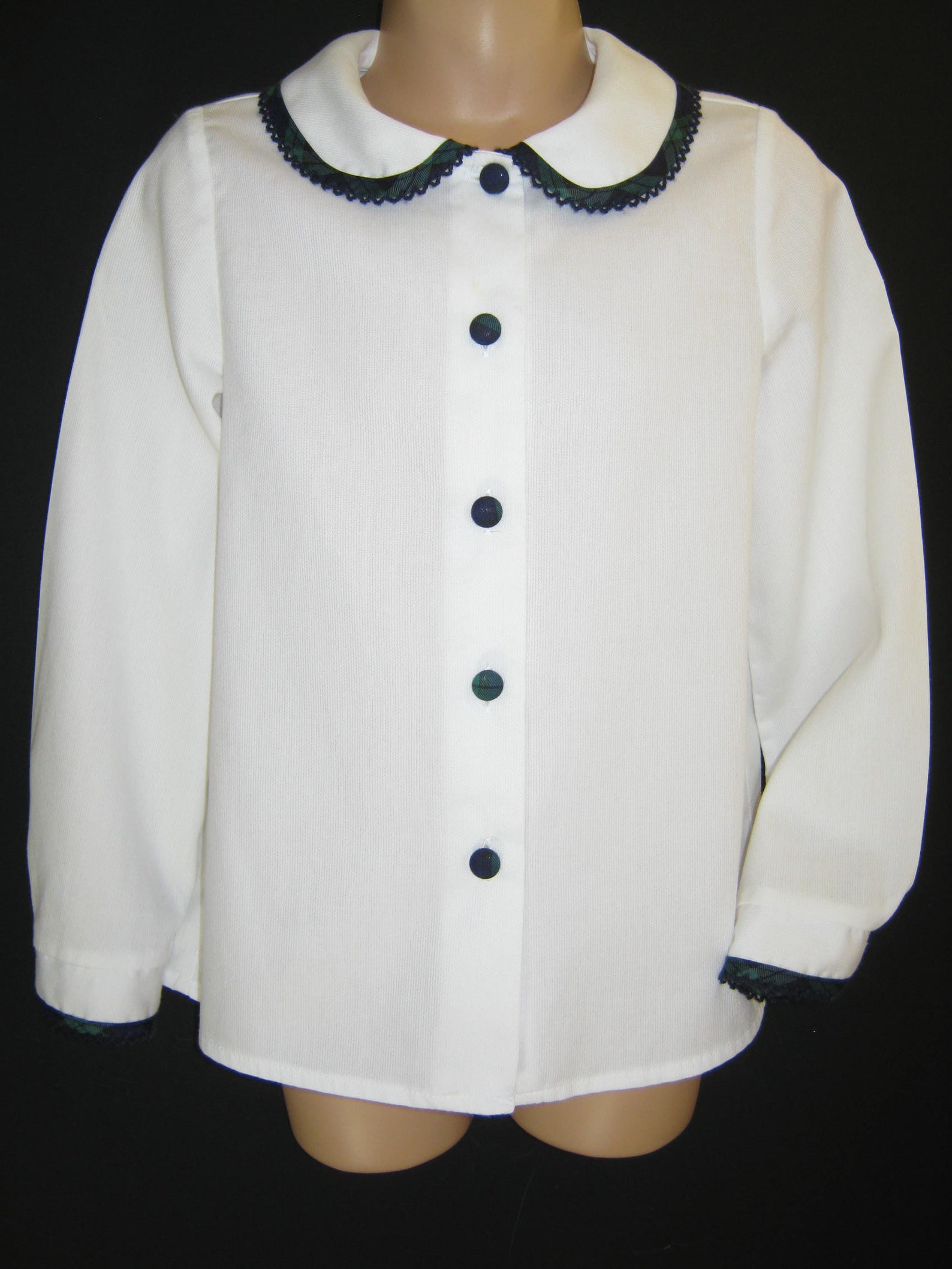 LAURA ASHLEY Vintage Girls' White Ribbed Cotton Peter Pan Collar ...