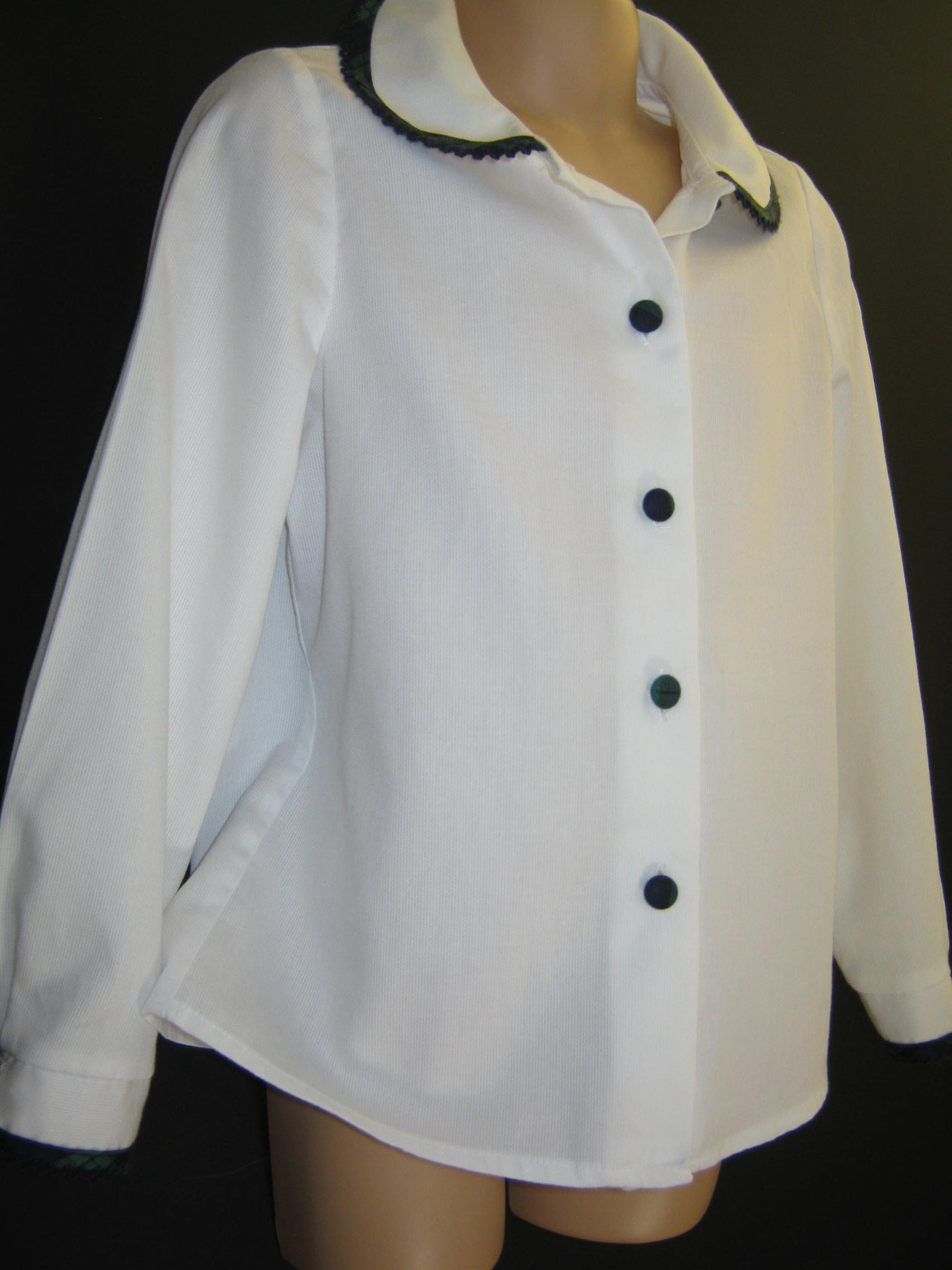 LAURA ASHLEY Vintage Girls' White Ribbed Cotton Peter Pan Collar ...