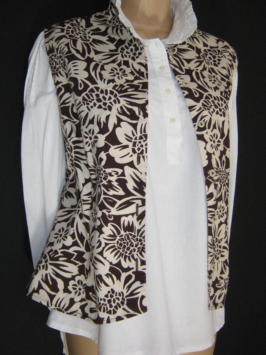LAURA ASHLEY Vintage Oriental Style Oversized Mandarin Collar Light ...