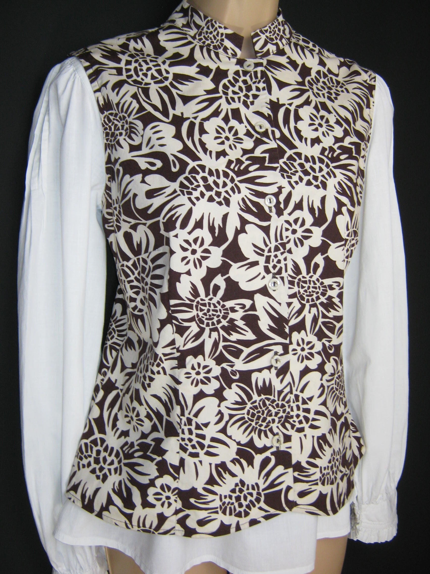 LAURA ASHLEY Vintage Oriental Style Oversized Mandarin Collar Light ...