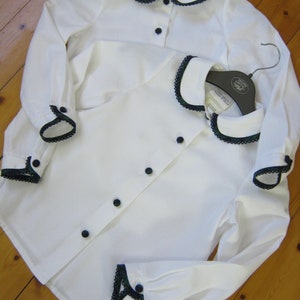 LAURA ASHLEY Vintage Girls' White Ribbed Cotton Peter Pan Collar ...