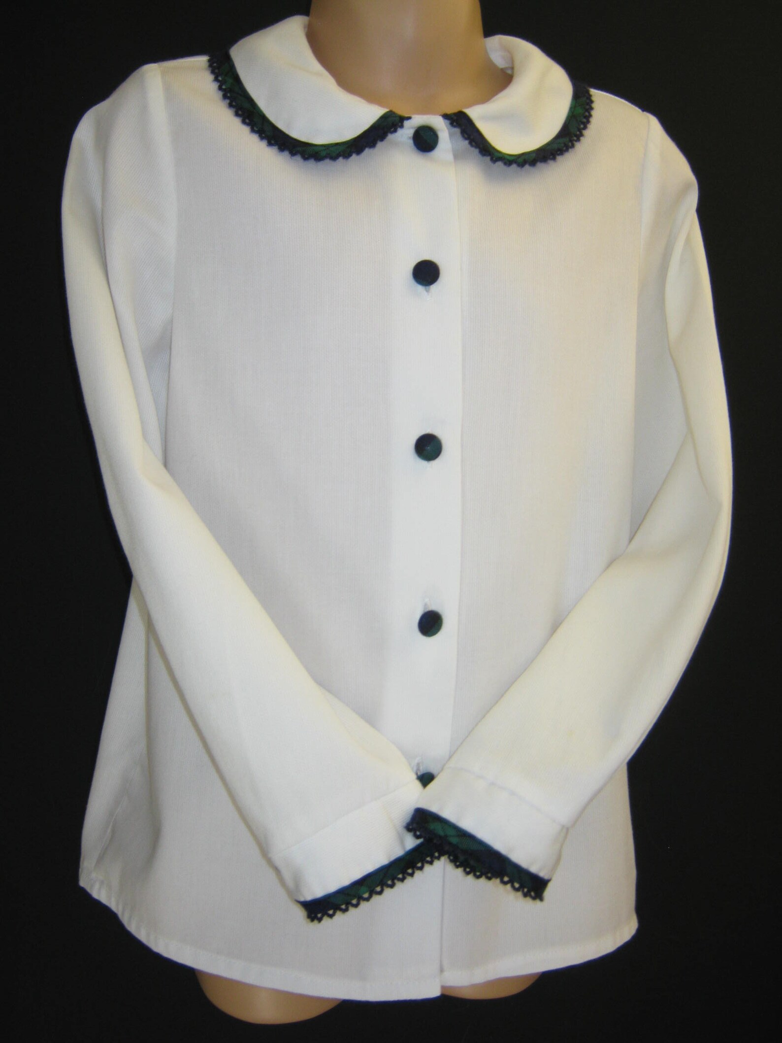 LAURA ASHLEY Vintage Girls' White Ribbed Cotton Peter Pan Collar ...