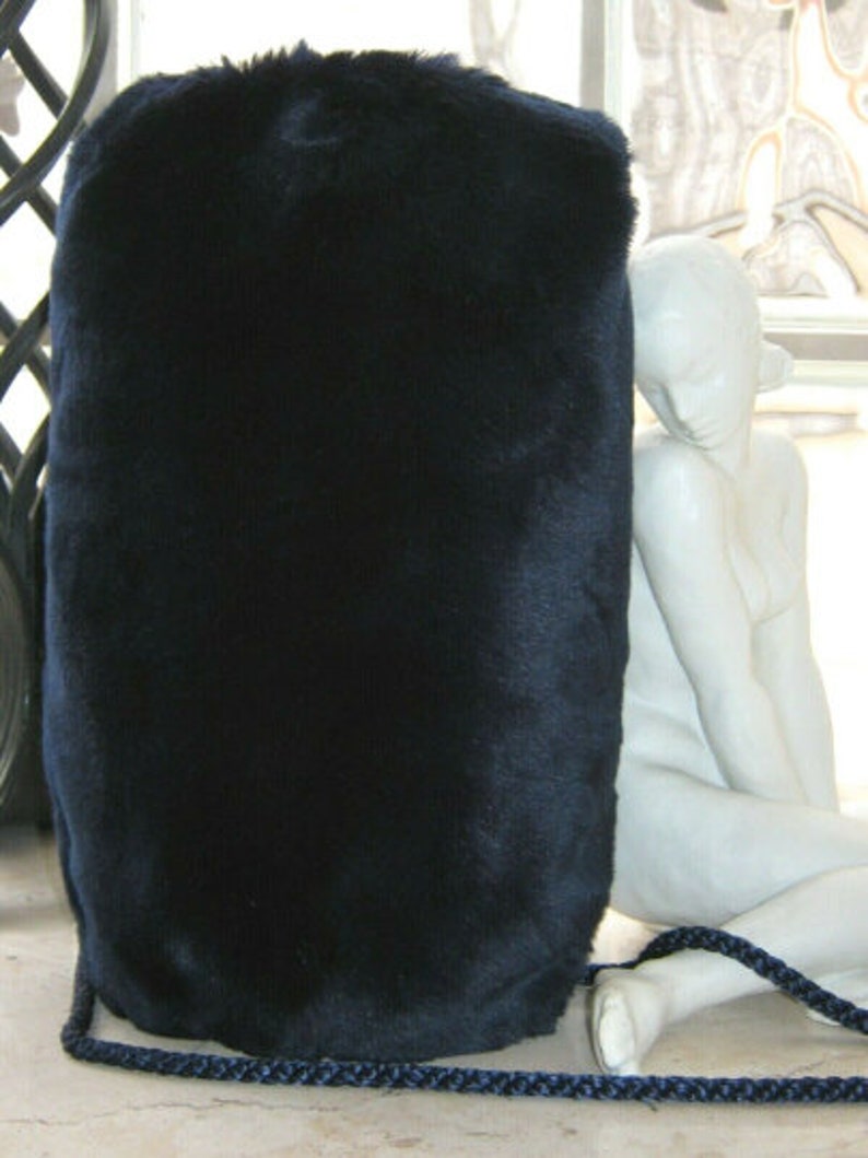 LAURA ASHLEY Vintage Edwardian / Victorian Style Navy Faux Fur Padded ...