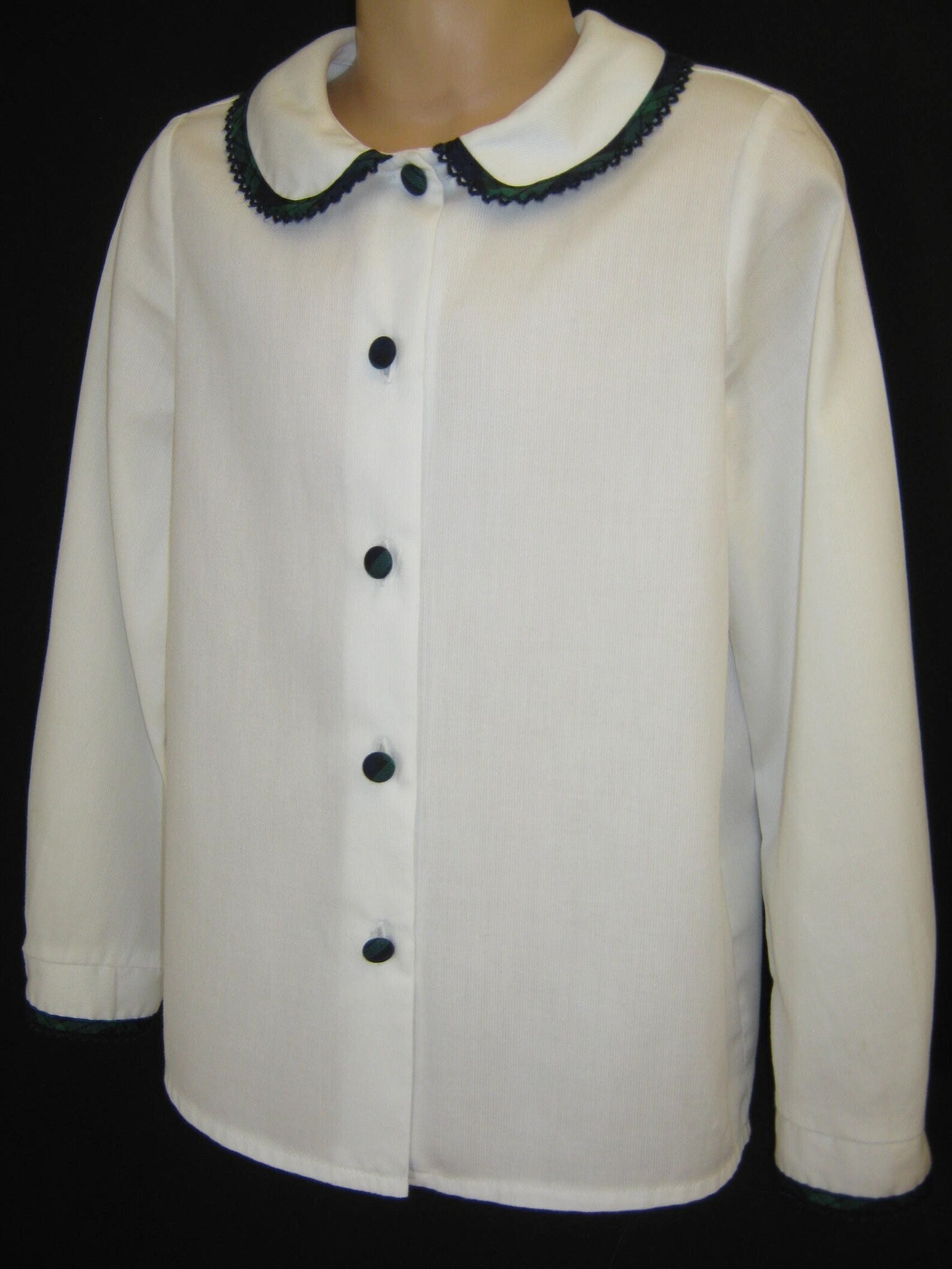 LAURA ASHLEY Vintage Girls' White Ribbed Cotton Peter Pan Collar ...
