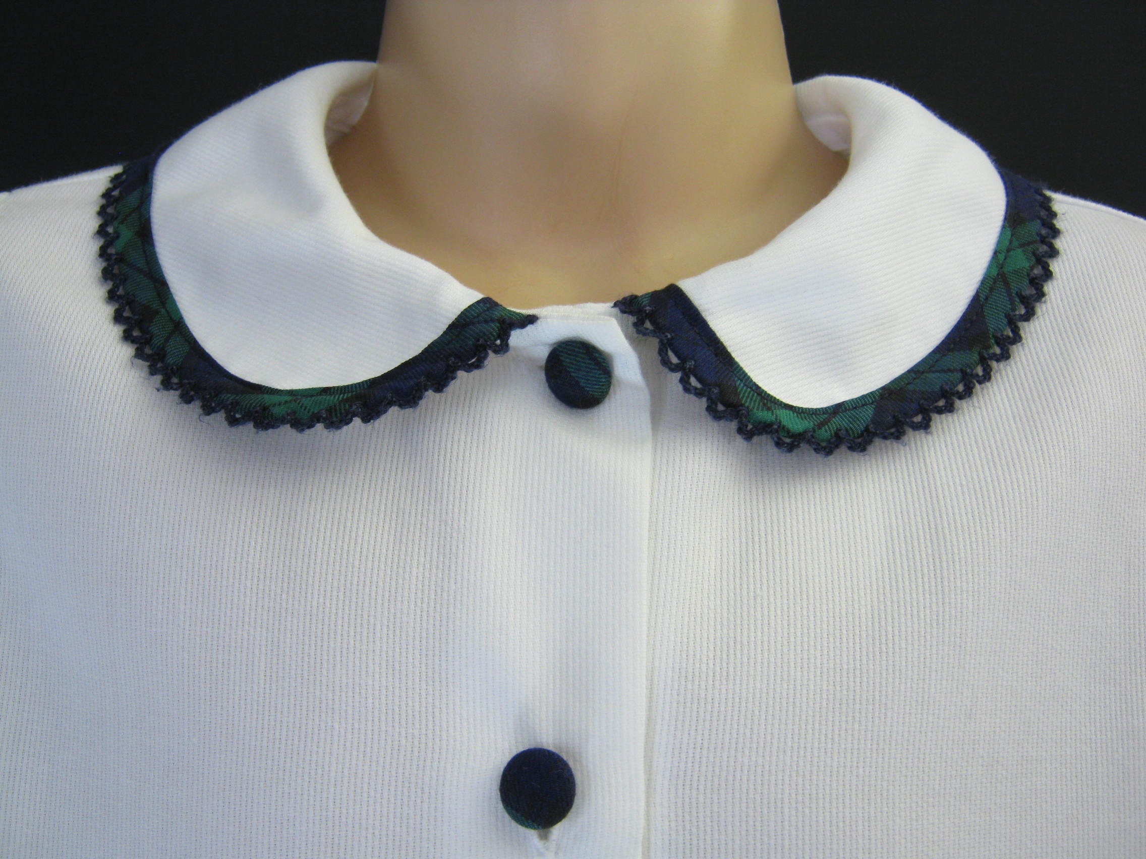 LAURA ASHLEY Vintage Girls' White Ribbed Cotton Peter Pan Collar ...