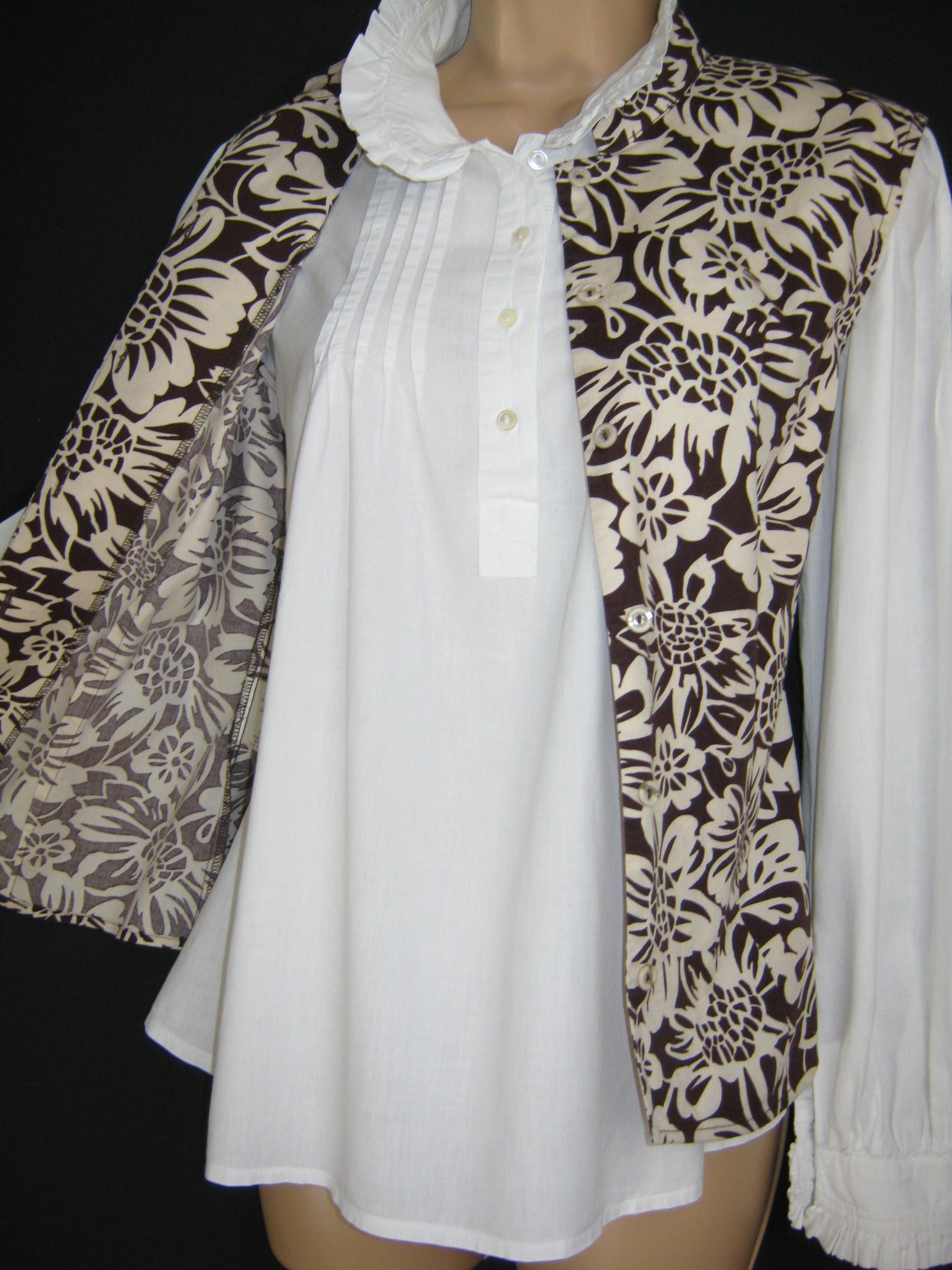 LAURA ASHLEY Vintage Oriental Style Oversized Mandarin Collar Light ...