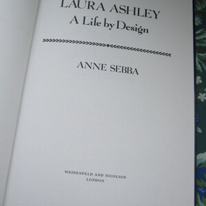 LAURA ASHLEY Vintage 1990 "a Life by Design" Hardback Biography Book by ...