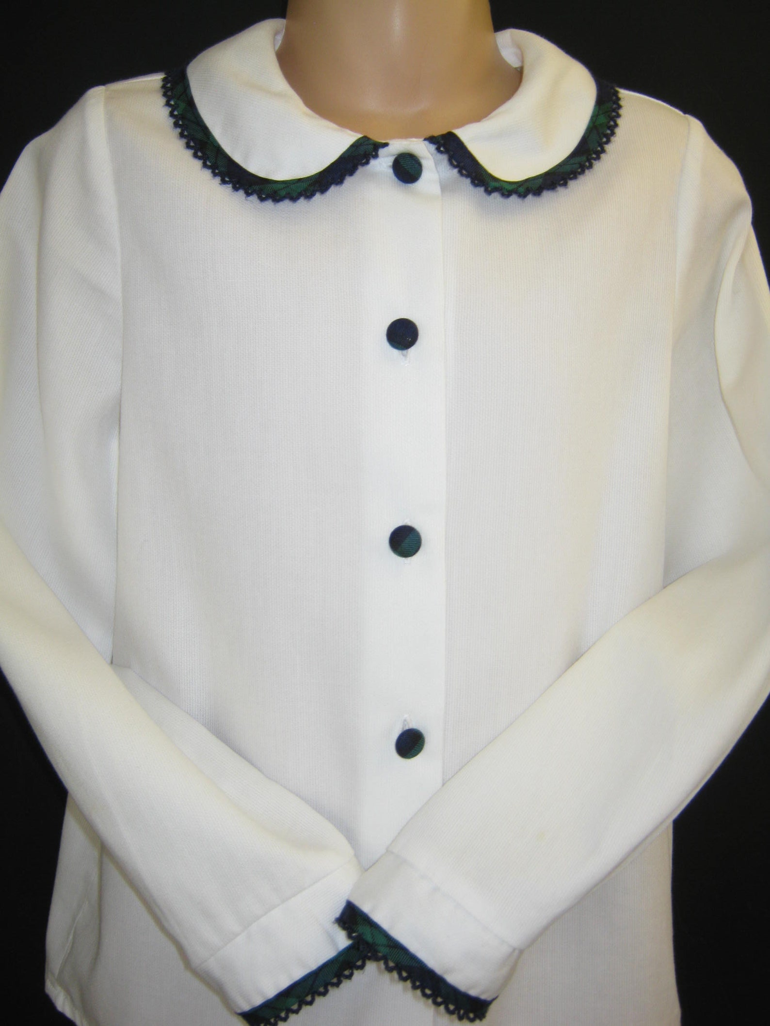 LAURA ASHLEY Vintage Girls' White Ribbed Cotton Peter Pan Collar ...