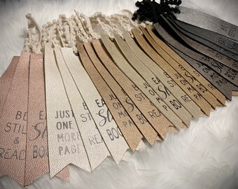 Faux Leather Bookmark | Etsy