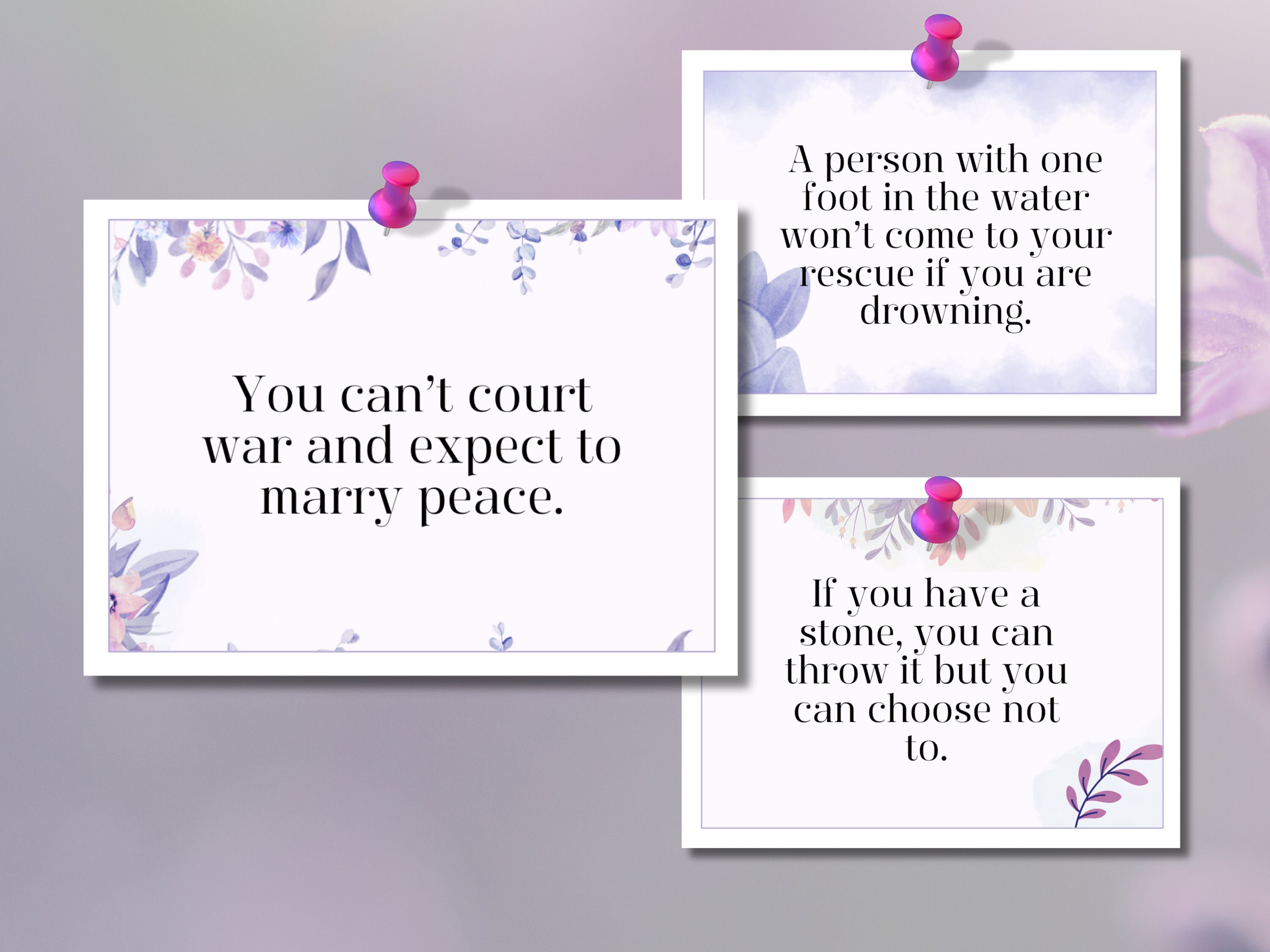 Inspirational Quote Cards, Printable Motivational Quotes Flash Cards ...